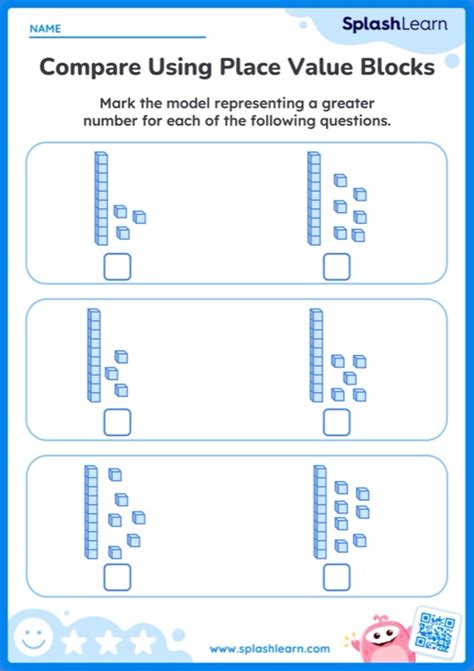 Compare Place Value Blocks Using More Or Less Within 20 Worksheet Printable Maths Sheet