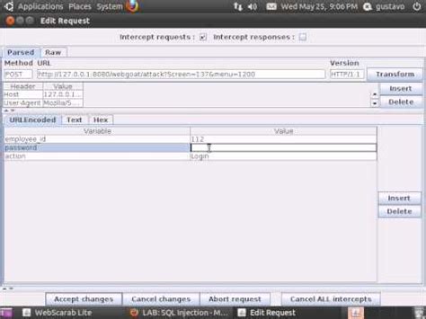 WebGoat v5.3 - Injection Flaws - LAB - Stage 1: String SQL Injection - YouTube