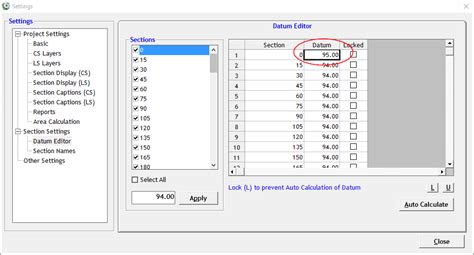 Cross Section Software Help Change Datum Of Section Drawing