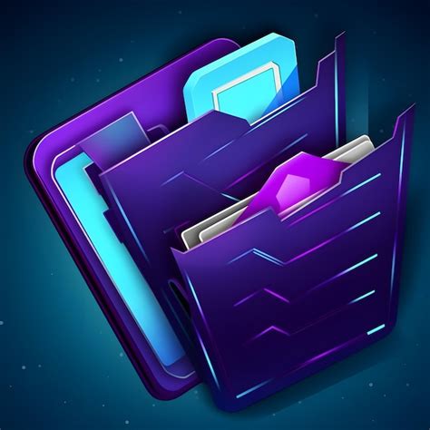 Modern Data Storage Icon With Multiple Folder Layers In Blue And Purple