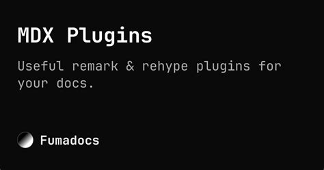 mdx plugins fumadocs