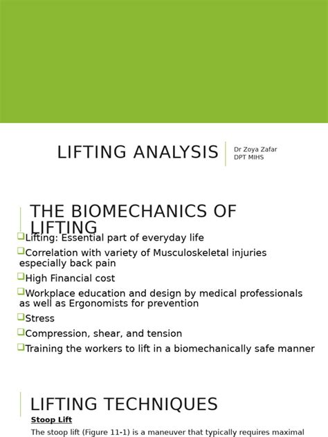 Lifting Analysis Pdf Force Musculoskeletal System