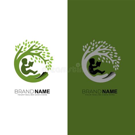 Student Logo And Tree Design Nature Education Design Stock Vector