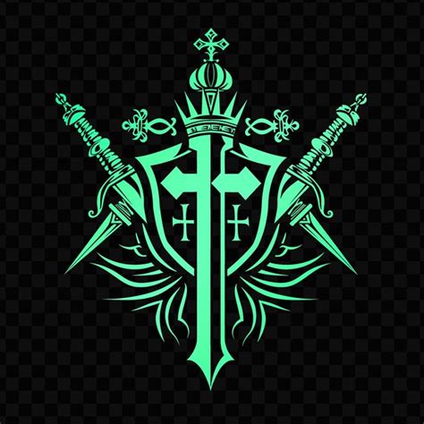 Psd Vector Regal Knight Crusader Order Emblem With Crosses And Swords F Simple Design Tattoo Art
