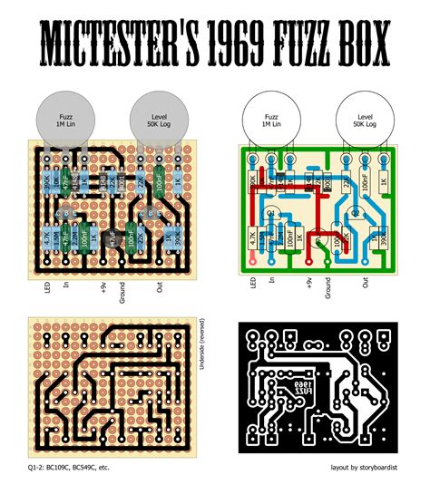 Perf And Pcb Effects Layouts Mictesters 1969 Fuzz Box