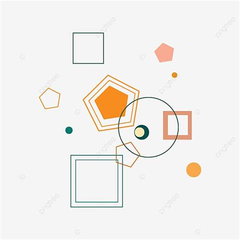 컬러 펜타곤 평방 기하 도형 일러스트