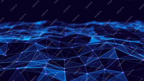 Premium Photo Abstract Digital Blue Background Plexus Effect Network Connection Structure