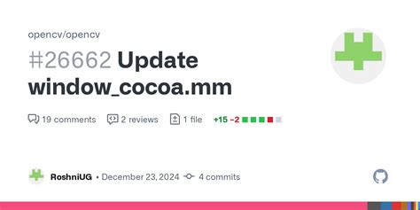Update Windowcocoamm By Roshniug · Pull Request 26662 · Opencvopencv · Github