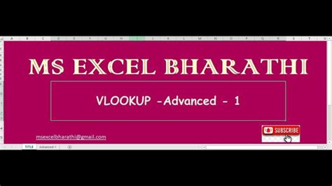 selva subramania bharathi on linkedin ms excel vlook up advanced 1
