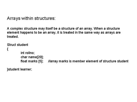 Data Structures Summary Creating Structure Accessing Structure