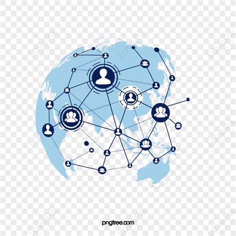 블루 현대 인터넷 일러스트 데이터 연결 사회 세계화사람들네트워킹 Png 일러스트 무료 다운로드 Lovepik