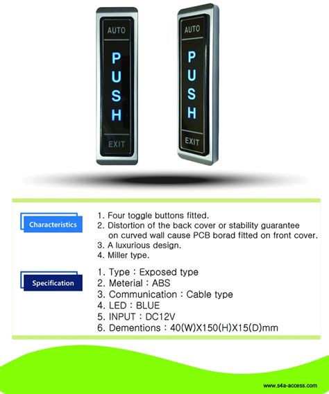 Ip65 Protected Access Control Push Button Switch Dual Color