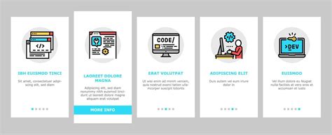 Dev Code Occupation Onboarding Icons Set Vector Vector Art At Vecteezy