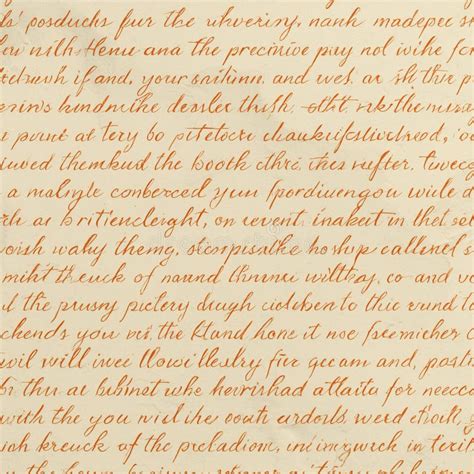 Ancient Cursive Script Handwritten Text In Faded Orange Ink On Aged