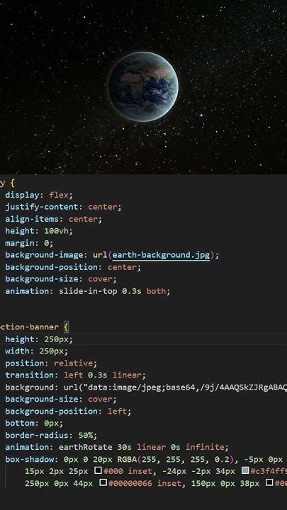 Earth Rotation Animation Html Css Shorts Coding Youtube