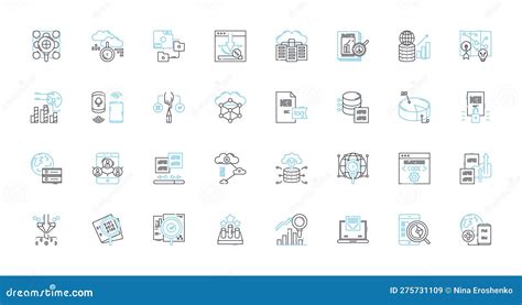 Social Research Linear Icons Set Sampling Analysis Survey Quantitative Qualitative Data