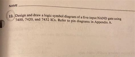 Solved NAME Design And Draw A Logic Symbol Diagram Of A Chegg