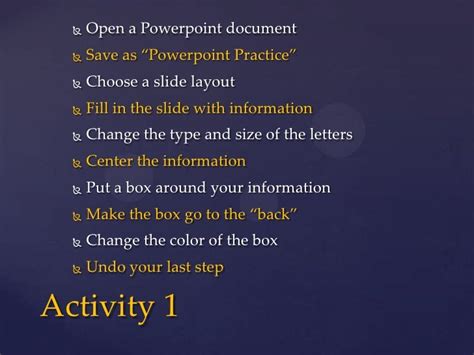 Powerpoint Class Activity