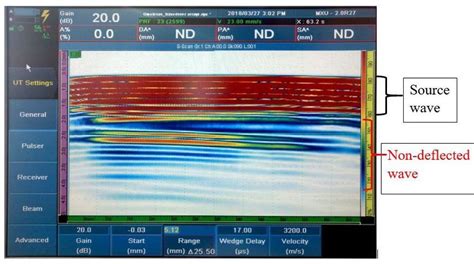 the linear transducer array result on carbon fiber sandwich material