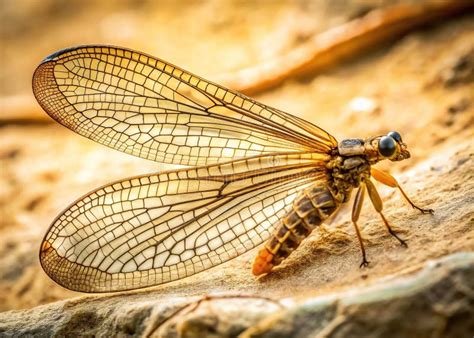 Unveiling A Prehistoric Winged Insect A Minimalist Closeup Of An