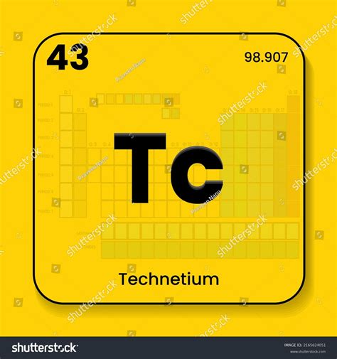 Technetium Tc Periodic Table Elements Name Stock Vector Royalty Free