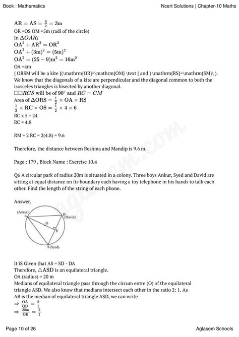 Ncert Solutions For Class 9 Maths Chapter 9 Circles Pdf