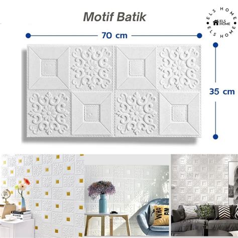 Jual Isi 10 Lembar Wallpaper Dinding 3d Foam Motif Batik Batu Bata