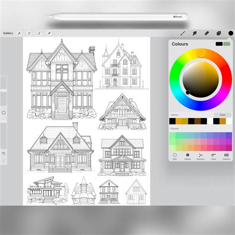 Artstation 120 Procreate Buildings Sketches Stamp Brushes