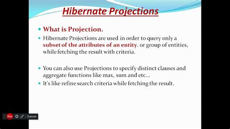 Hibernate Criteria With Projections Youtube