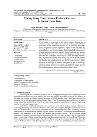 Mining Fuzzy Time Interval Periodic Patterns In Smart Home Data Pdf Internet Computing