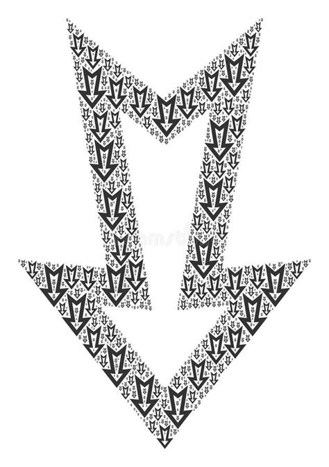 Arrow Down Recursive Mosaic Of Itself Icons Stock Vector Illustration