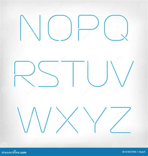 Modern Minimal Rounded Font Alphabet Set Stock Illustration Modern Minimal Rounded Font Alphabet Set Stock Illustration