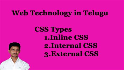 Css Types Inline Css Internal Css External Css Web Technology In
