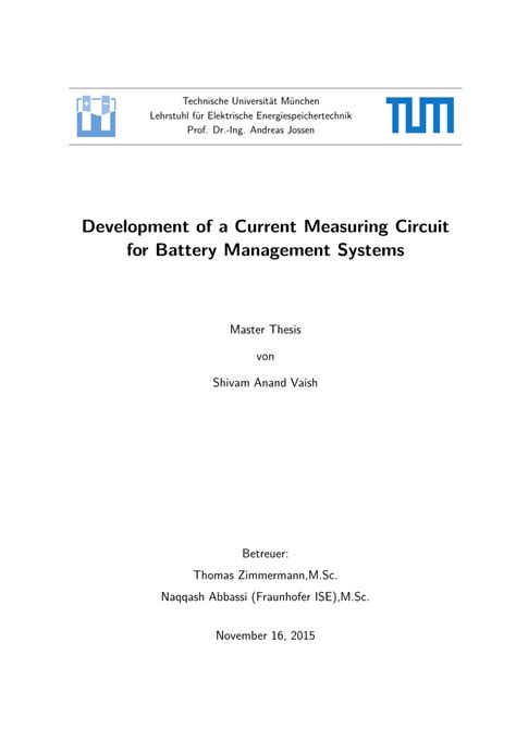 Pdf A High Precision Current Measurement Device For Battery Management Systems Bms