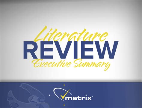 Literature Review Executive Summary The Matrix Standard