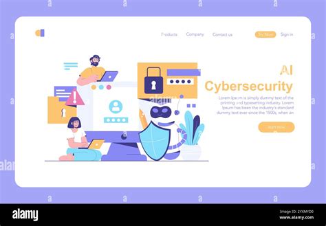 Ai Cybersecurity Concept Digital Interface With Human And Robot