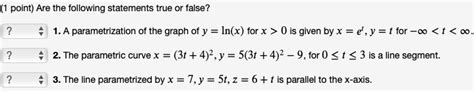 Solved 1 Point Are The Following Statements True Or False