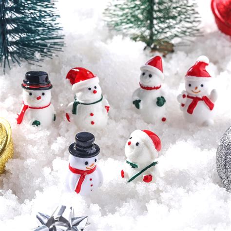 Soaoo 80 Pcs Christmas Mini Resin Snowman Figurines