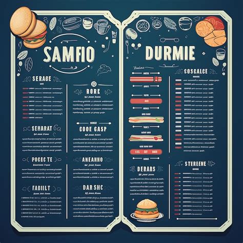 A Set Of Menu Layout 2d Design With Vintage Style Frame Vector Creative