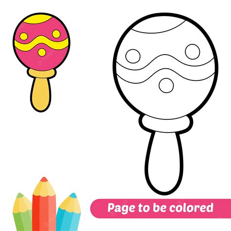 아이 마라카스 벡터를 위한 색칠하기 책 프리미엄 벡터