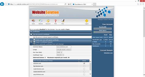 directadmin setup free and automatic ssl certificate from let s encrypt