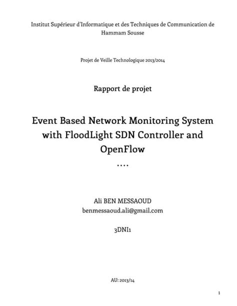 event based network monitoring system with floodlight sdn controller