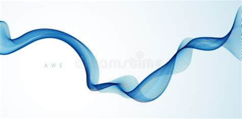 vector abstract background with wave of flowing particles smooth curve