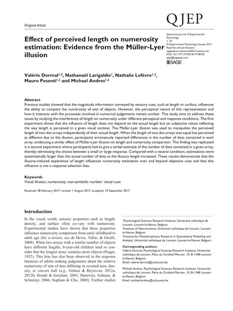 Pdf Effect Of Perceived Length On Numerosity Estimation Evidence