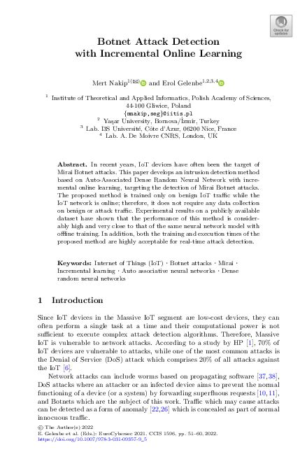 Pdf Botnet Attack Detection With Incremental Online Learning
