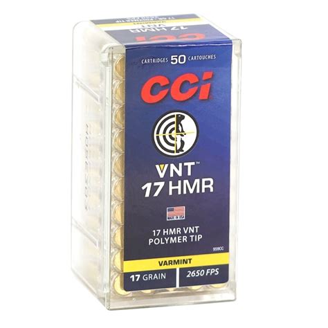 Cci Vnt 17 Hmr Ammo 17 Grain Speer Vnt Polymer Tip Projectile 959cc