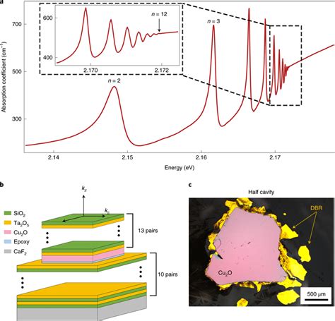 Absorption Spectrum And Cavity Structure A Absorption Coefficient α