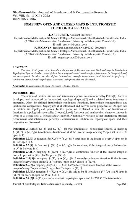 PDF SOME NEW OPEN AND CLOSED MAPS IN INTUTIONISTIC TOPOLOGICAL SPACES