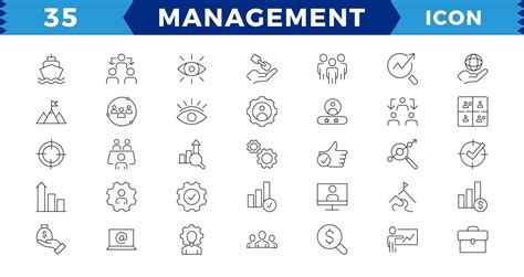 Business And Management Line Icons Set Web Icons In Line Stylecareer Human Resources