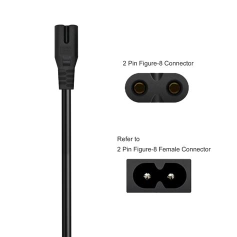 Cruxtec 2 Pin Au Male To 2 Pin Female Iec C7 Power Cable 2m Hoyun